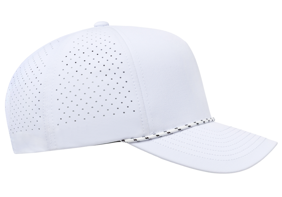 YP Classics® 5-Panel Snapback Cap with Perforations and Braided Rope ...