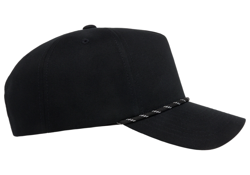YP Classics® Retro Cotton Blend 5-Panel Snapback Cap with Braided Rope ...